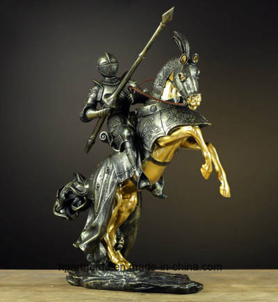 American Retro Well-Armed Roman Knight Poly Resin Sculpture Table ...