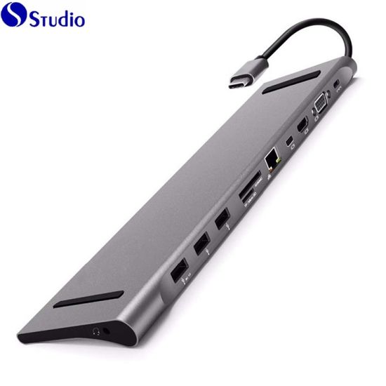 USB Hub & Multiport USB C Hub Docking Station 11 in 1 Type C Adapter ...
