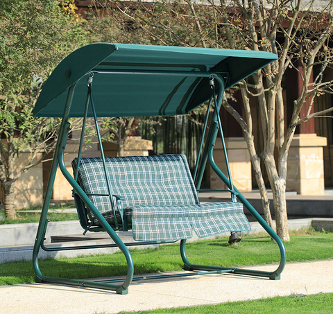 Green new design outdoor two seat covered patio canopy swings ...
