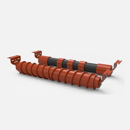 China DIN JIS Standard Rubber Disc Return Conveyor Idler Roller Spiral ...