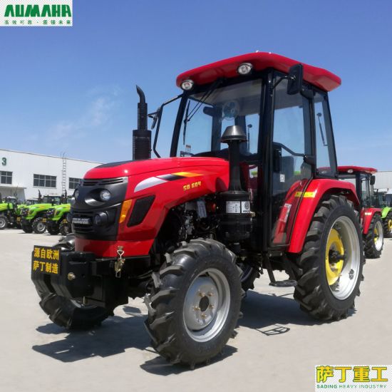 China Red Farm Agriculture Orchard 4WD 4X4 60HP Wheel Tractor with Cab ...
