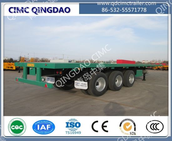 China Cimc 40ton 40FT 3 Axles Container Platform Semi Trailer ...