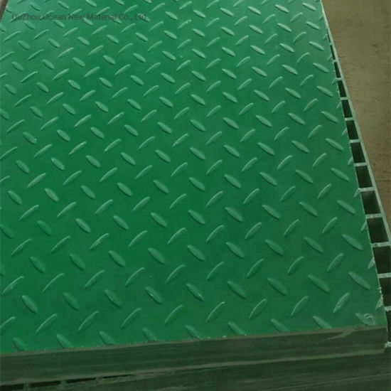 China Fiberglass Diamond Top Coverd Grating for Chemical Plant ...