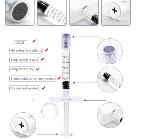Gel injectable d'acide hyaluronique réticulé de 2 ml, injection pour ...