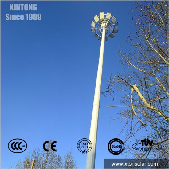 China 35m Steel High Mast Lighting Winch System Motor Detachable Light ...