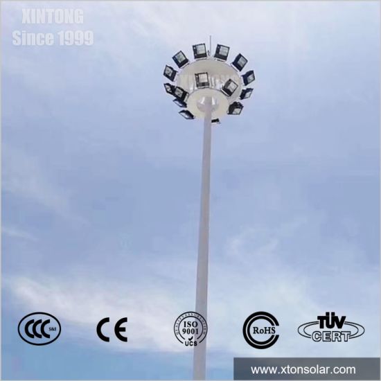 China 35m Steel High Mast Lighting Winch System Motor Detachable Light ...