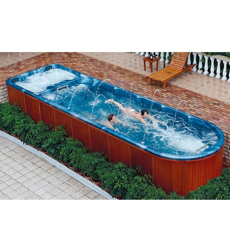 China HS-SP08M 8m swim spa outdoor massage swimming spa deluxe swim spa ...