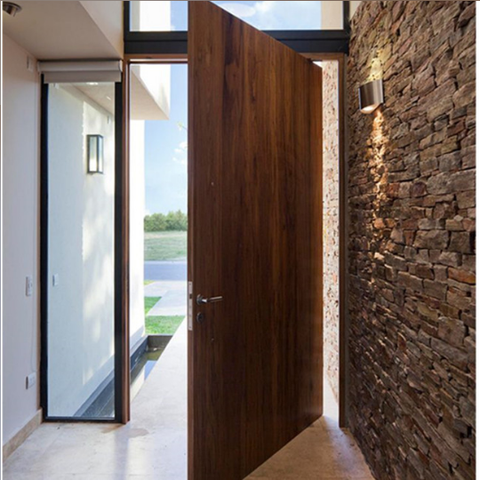 China Top Supplier Teak Wood Pivot Exterior Door with smart Lock ...