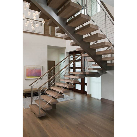 China Central Spine Stair Middle Stringer Staircase With Wood Tread And ...