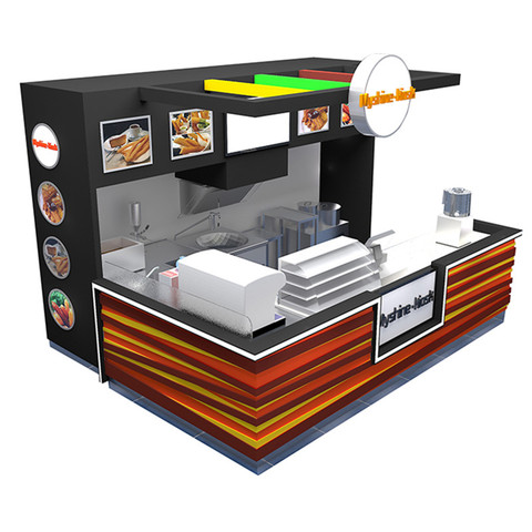 China 3D snack food kiosk design Retail Kiosk Boba Tea Shop churros ...