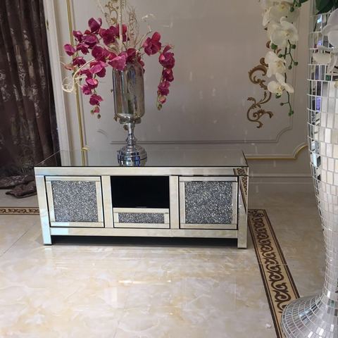 China Living Room Furniture sparkle crystal TV Stand Table Floating ...